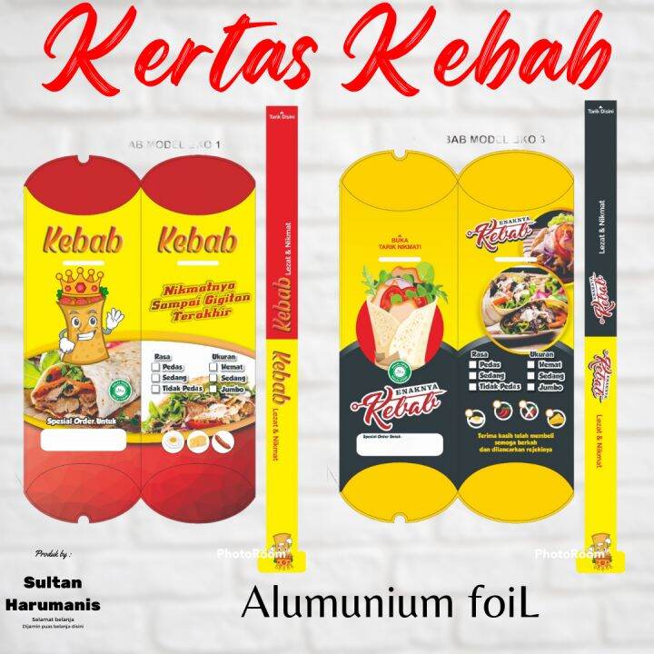 100 lembar kemasan kebab kantung kebab murah bungkus kebab kertas kebab ...
