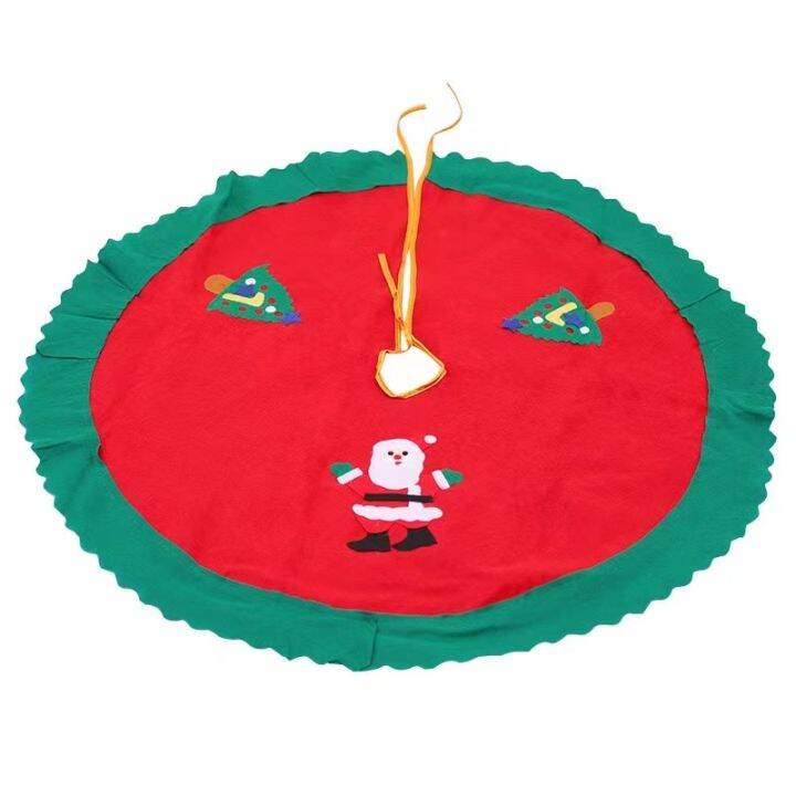90cm Christmas Tree Rug Xmas Tree Skirt Base Round Carpet Ornaments ...