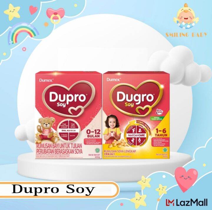 Dumex Dupro /Dugro 0-12BULAN/1-6TAHUN Soy 400g | Lazada