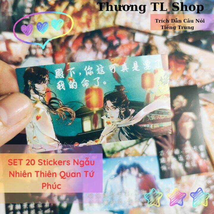 [ Stickers ] SET 20 Stickers Ngẫu Nhiên Trích Dẫn Tiếng Trung Thiên ...