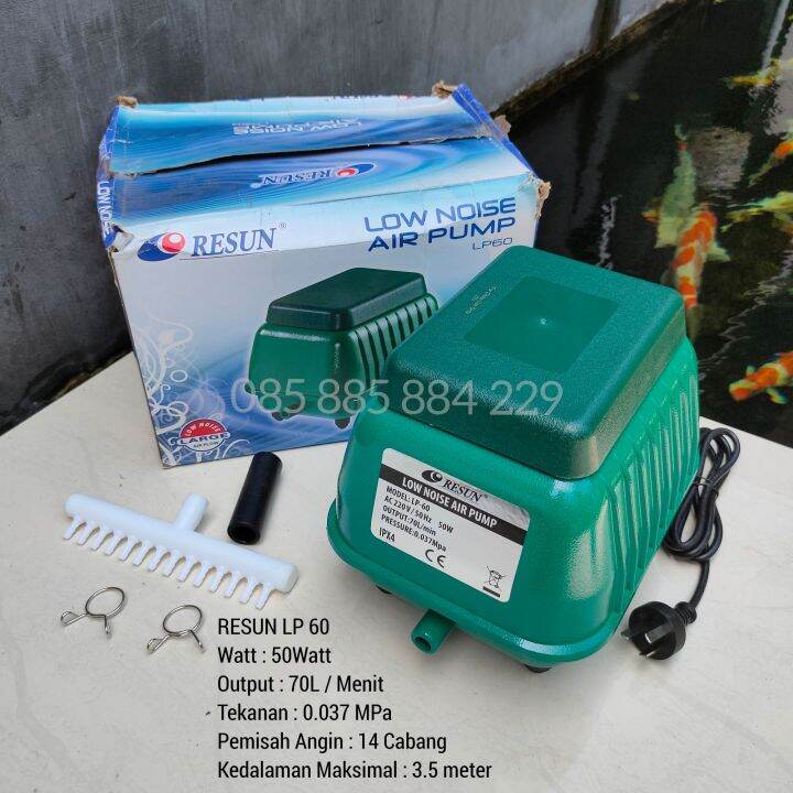 ORIGINAL RESUN AERATOR LP 60 / RESUN LP60 POMPA UDARA LOW NOISE AIR ...