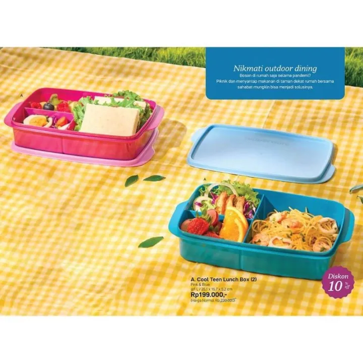 Tupperware divided lunch box 1pcs | Lazada Indonesia