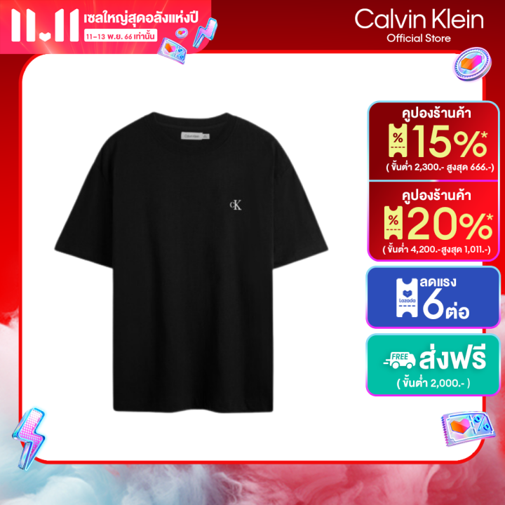 CALVIN KLEIN เสื้อยืดผู้ชาย ทรง Relaxed รุ่น 40HM229 BAE - สีดำ ...