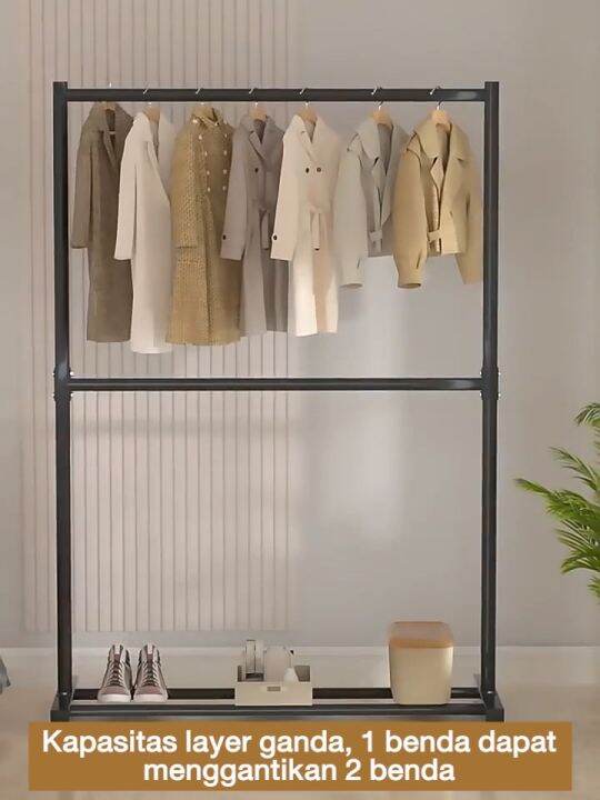 Rak Gantungan Baju Serbaguna/ Stand hanger double/jemuran baju/Jemuran ...
