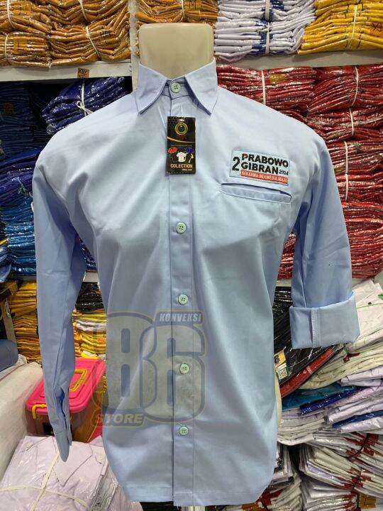 baju kemeja pendukung Prabowo-Gibran baju panjang tim pemenang Prabowo ...
