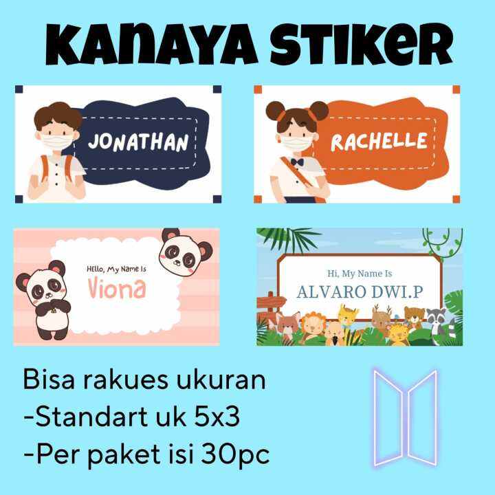 Stiker Nama Buku/ Stiker Buku/ Stiker buku kekinian/Label nama | Lazada ...