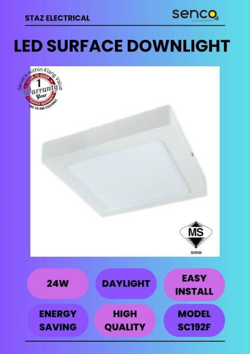 Senco Led Surface Downlight 24W (SD-L/SC192F/24W/WH) | Lazada