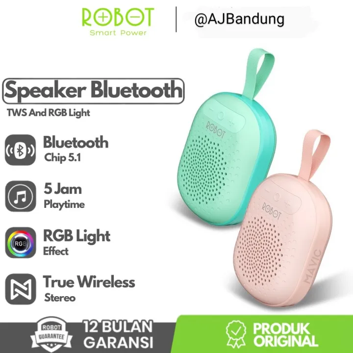 ROBOT RB20 TWS Speaker Bluetooth 5.1 Mini Speaker Aktif Portable RGB | Lazada Indonesia