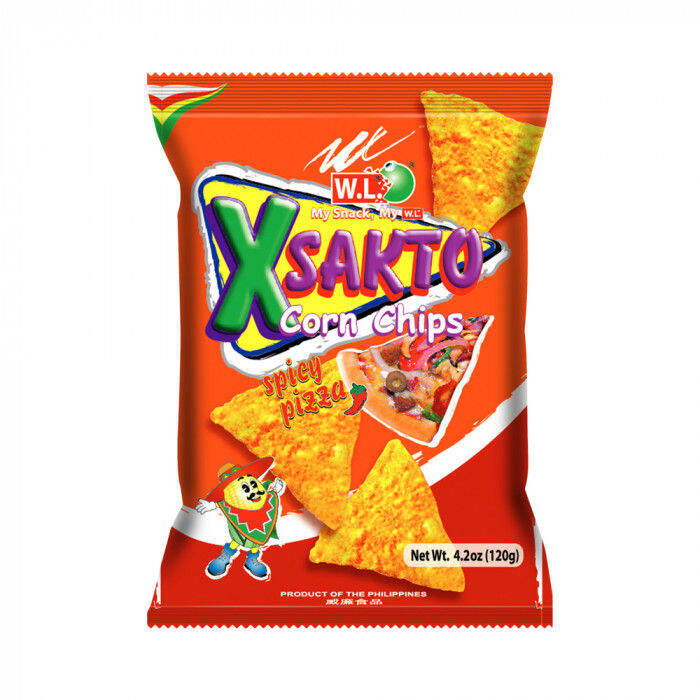 XSAKTO SPICY PIZZA FLAVORED CORN CHIPS - 58g - Exp Date: Mar 28, 2023 | Lazada PH
