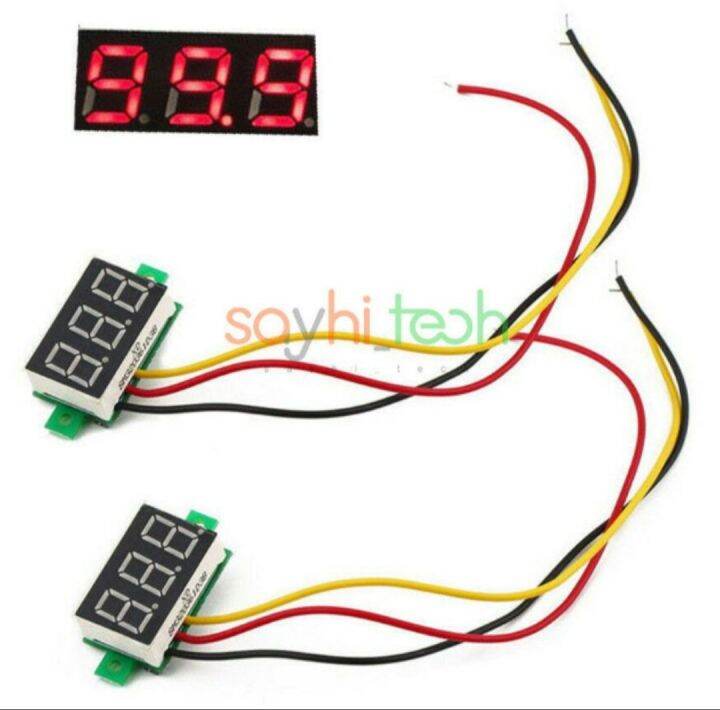 voltmeter digital 0.28 inch 3 wire 2.5v-30v voltmeter mini 3 kabel ...
