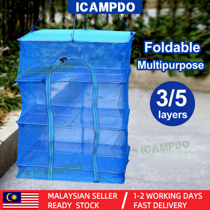 【ICAMPDO】🔥Malaysia In Stock🔥 Foldable Outdoor Fish Drying Rack Fish ...