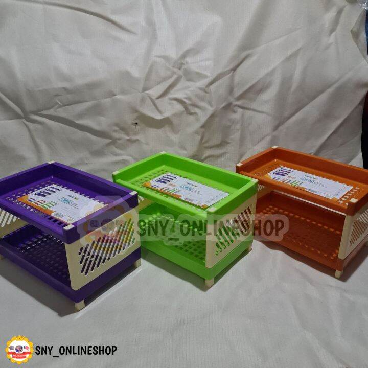 Rak 2 Susun / Rak Serbaguna / Rak Susun Plastik Durio Lemony | Lazada ...