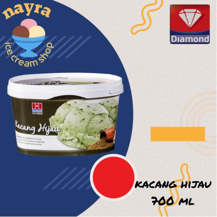 Diamond ice cream kacang hijau 700 ml | Lazada Indonesia