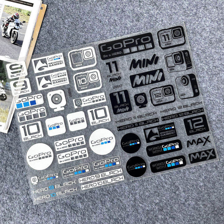 3D UV GoPro Hero Sticker Hero 9 Black Motorcycle Trunk Body Helmet ...