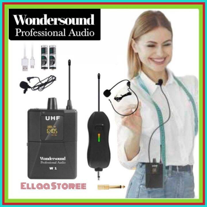 Mic Clip On Wireless WONDERSOUND W1 Mic Bando Headset Imam Mesjid ...