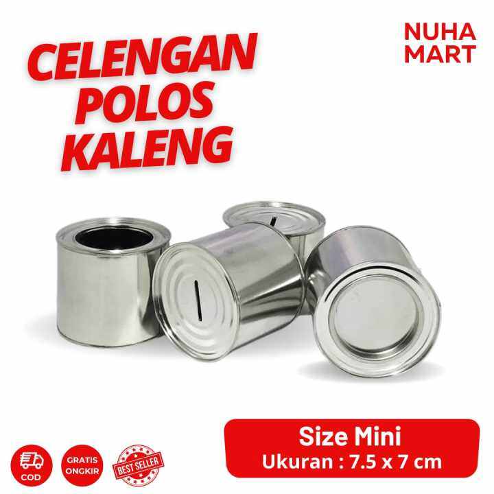 Celengan Polos Mini 7.5x 7 cm Full Kaleng Tanpa Sticker Buka Tutup ...