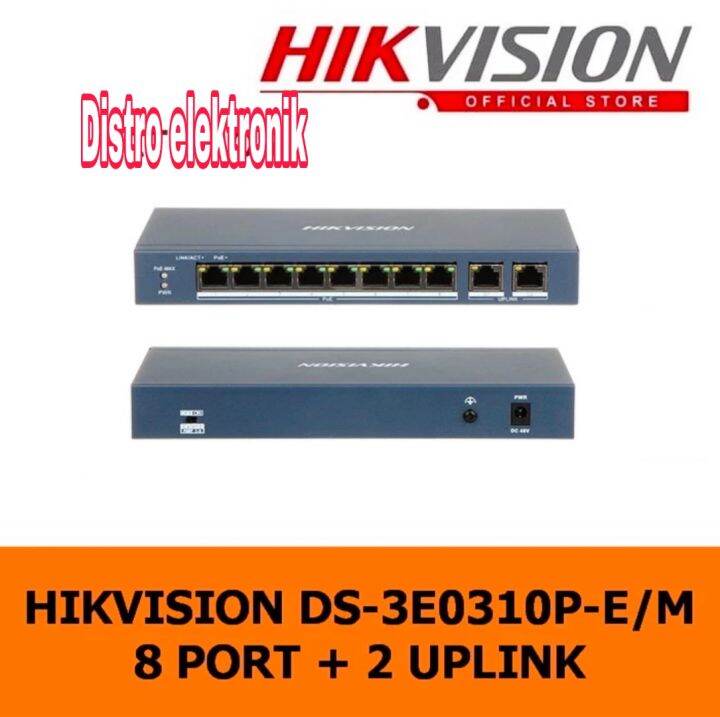 HIKVISION POE DS-3E0310P-E/M SWITCH HUB POE 8 PORT + 2 UPLINK | Lazada ...
