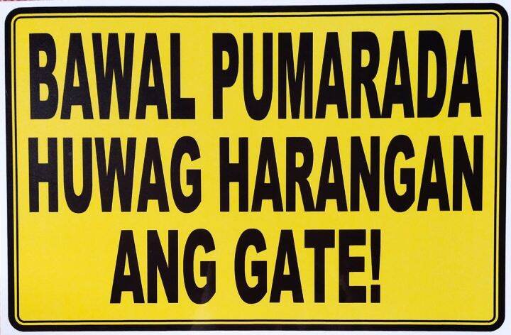 Laminated Bawal Pumarada A4 Size Signage | Lazada PH