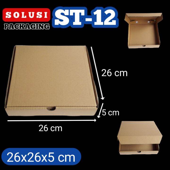 ISI 10 PCS KOTAK KARDUS ST-12 PIZZA KECIL COKLAT DUS BOX AKSESORIS ...