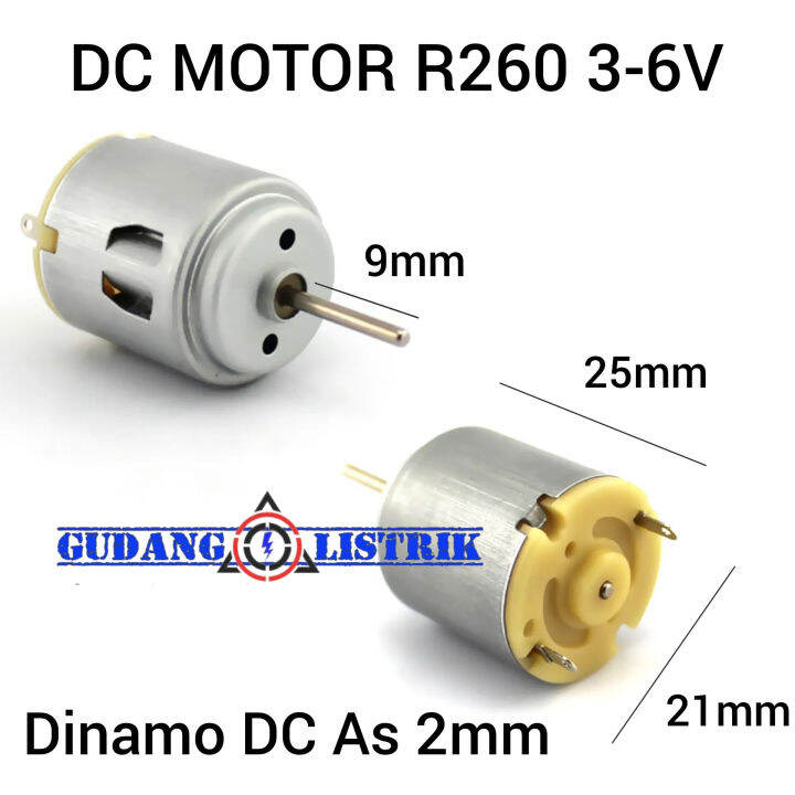 Dinamo Motor DC 3-6V Brushed R260 High Speed As 2mm | Lazada Indonesia