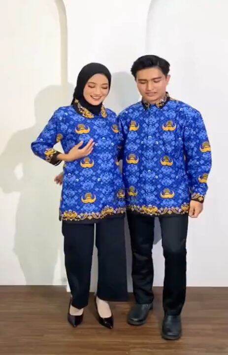 Baju Korpri Terbaru 2022 Wanita Pakai Furing Bahan Katun Lengan Panjang Seragam Batik Korpri ...