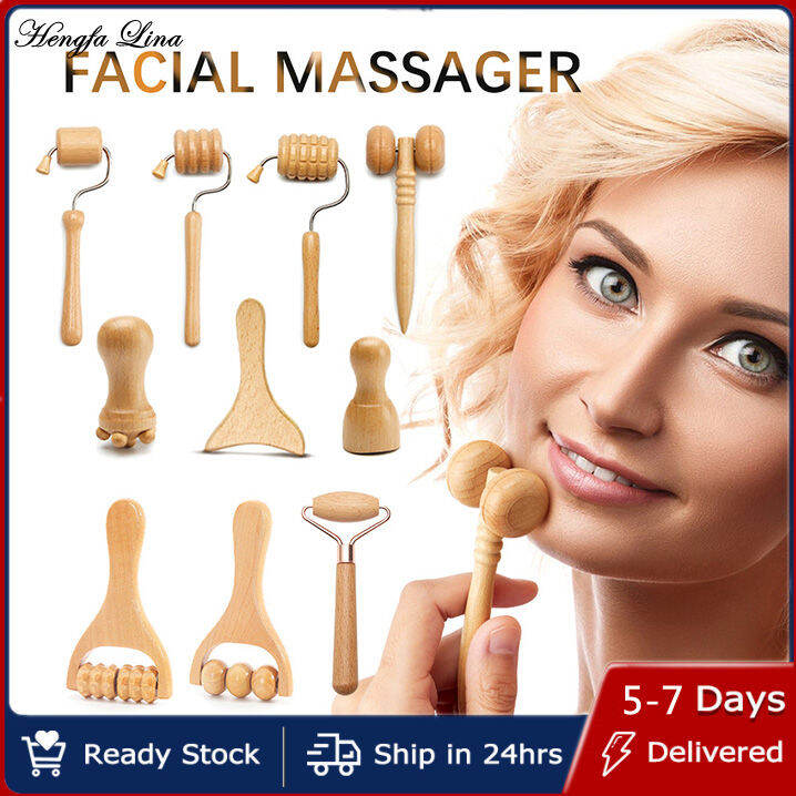 Hengfa Lina Face Massager Wood Therapy Facial Lifting Maderoterapia Gua ...