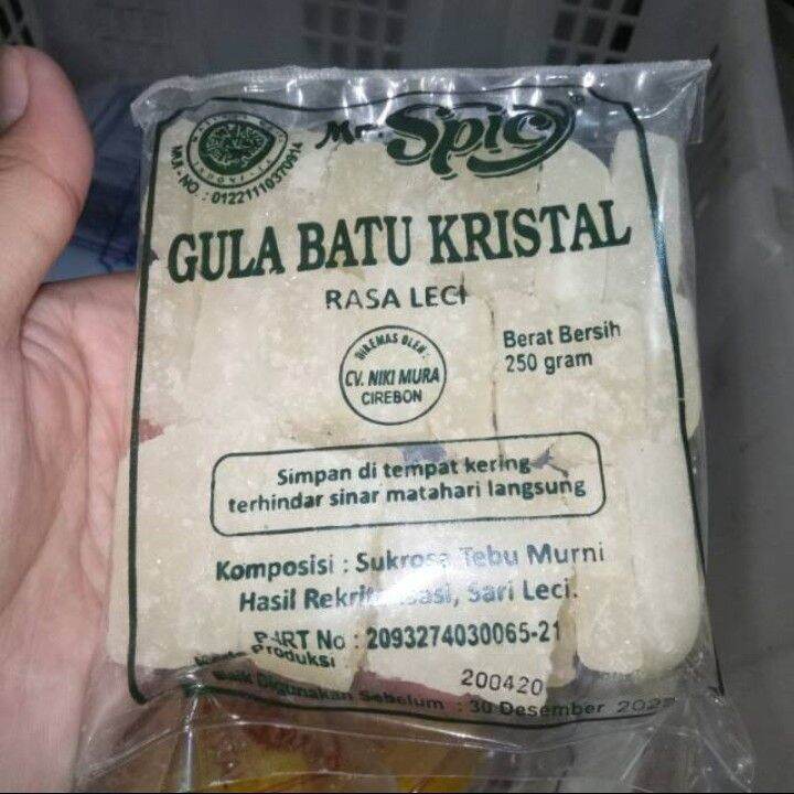 Gula Batu Kristal Kotak Rasa Leci Merk Mr. Spicy Kemasan 250 Gram ...