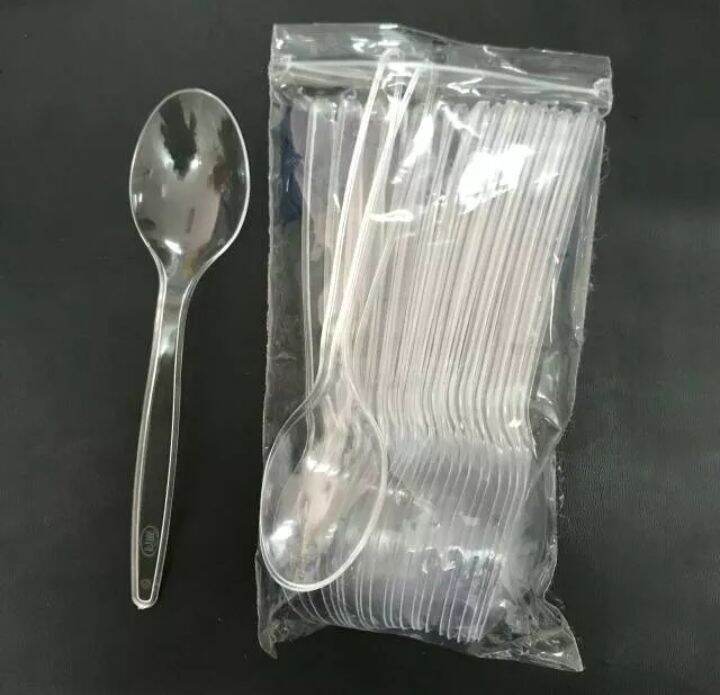 sendok plastik bening tebal isi 25 pcs | Lazada Indonesia