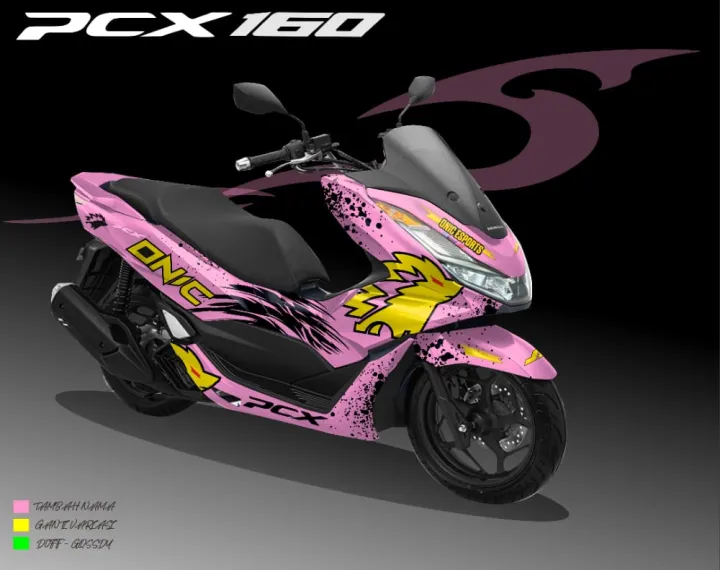 Decal PCX 160 Full Body Motif Terbaru Kren Dan Simple Warna Pink ...