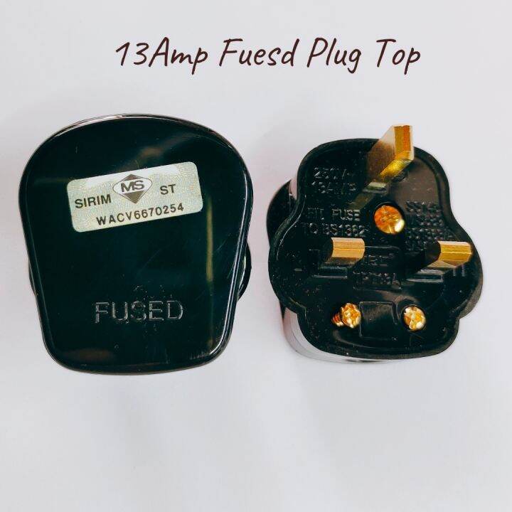 13Amp Fused Plug Top (Black) | Lazada
