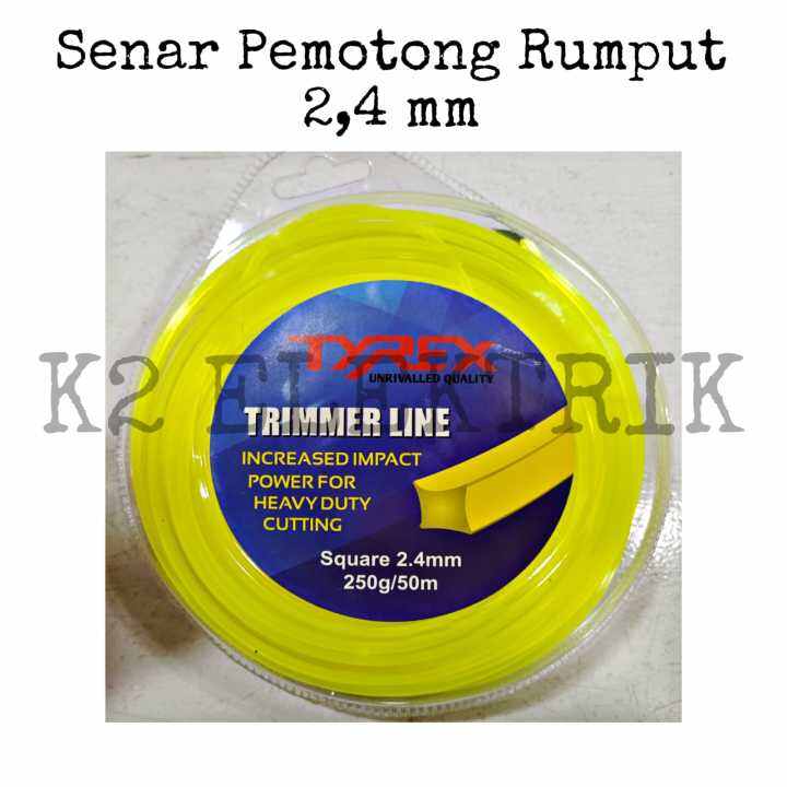 TYREX Tali Senar Pemotong Rumput ukuran 2,4mm 250g/50 meter Bentuk ...