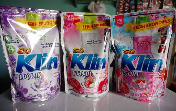 so klin liquid 525 ml ( japanese sakura strawberry, korean camelia ...