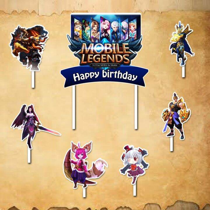 Topper cake mobile legends happy birthday hiasan kue ulang tahun ...