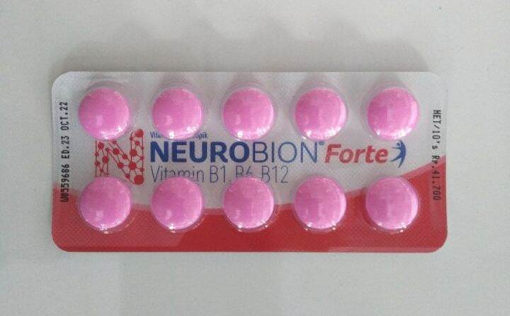 Neurobion Forte / merah / pink / force strip isi 10 tablet multivitamin ...