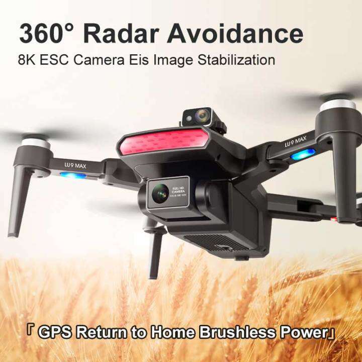 New LU9 MAX GPS Drone 8K Dual Camera 5G Wifi FPV Brushless Motor ...