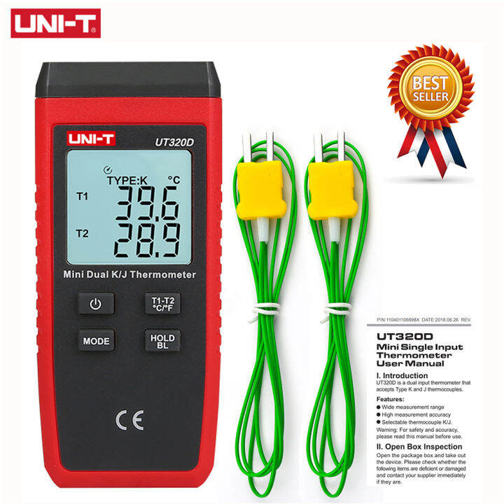 【Ready Stock】UNI-T Mini Contact Type Thermometer; UT320A/UT320D Industrial Contact Thermometer ...