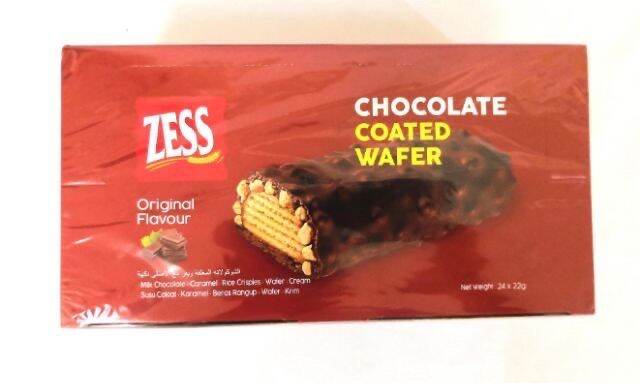 Zess 24pcs x 22g Chocolate Coated Wafer Original Flavour Ready Stock ...