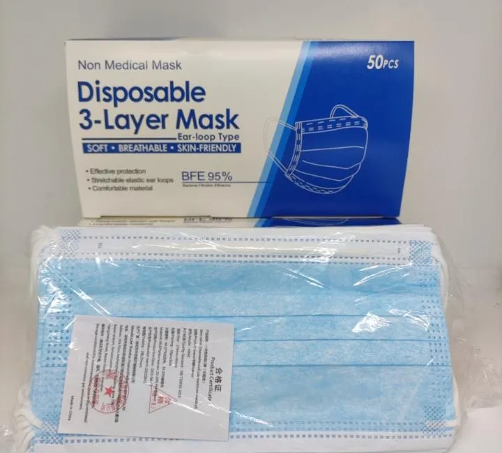 MASKER EARLOOP BIRU EARLOOP HITAM ISI 50 3PLY | Lazada Indonesia