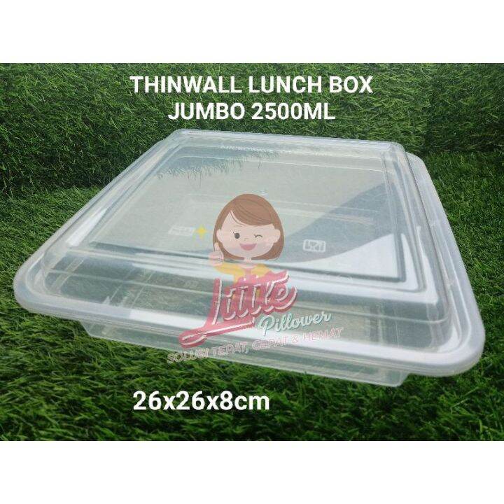 (ISI 25PCS) LUNCH BOX JUMBO 2500ML - THINWALL JUMBO 2500ML - Kotak ...