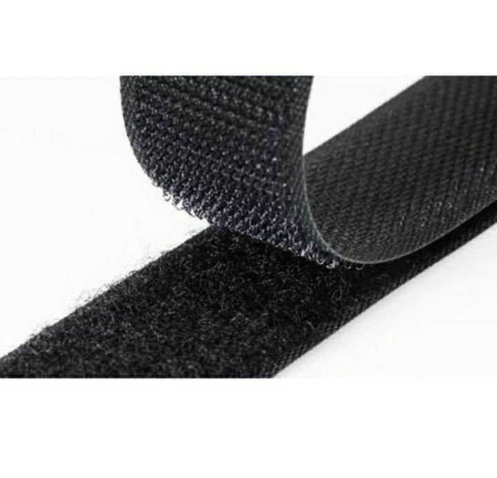 Velcro Perekat Hitam Sepasang halus dan kasar ukuran lebar 10 cm ...