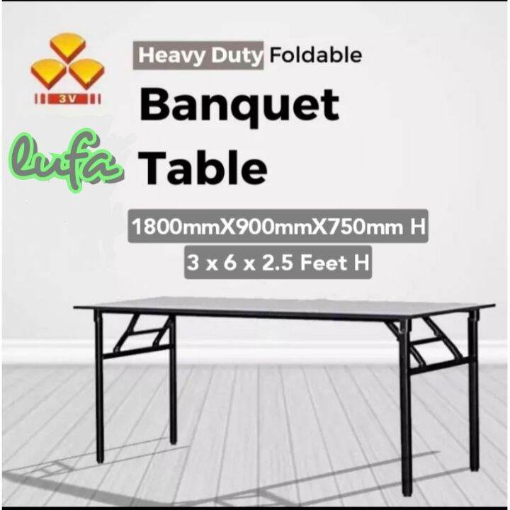 3V 3X6 Feet Heavy Duty Laminated Wood Top Banquet Table Folding ...