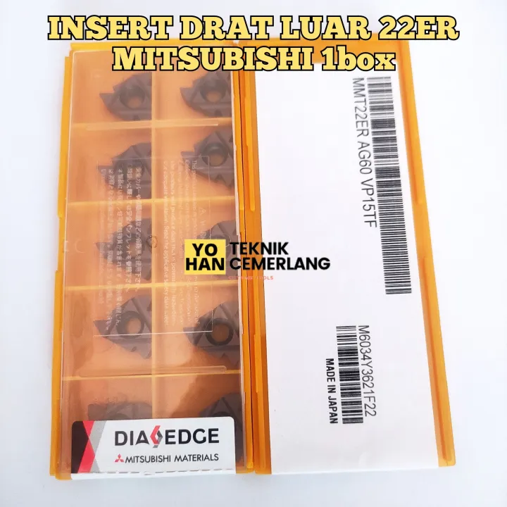 Mitsubishi MMT22ER VP15TF Insert Bubut Drat Luar 22ER Pahat Bubut Carbide ER22 1box | Lazada ...