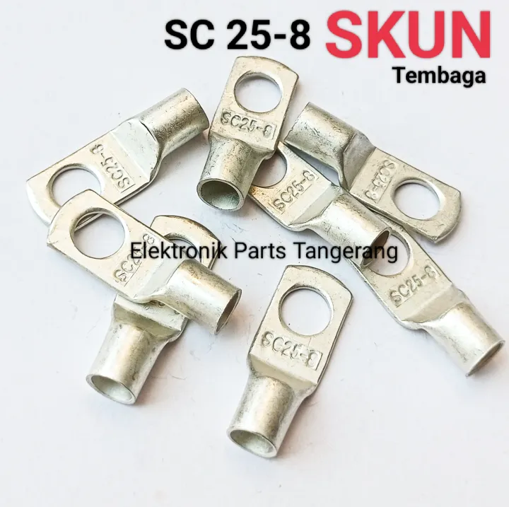 (1 Buah) SKUN KABEL TEMBAGA 25MM SC 25-8 SKUN KABEL 25MM SKUN KABEL SC ...
