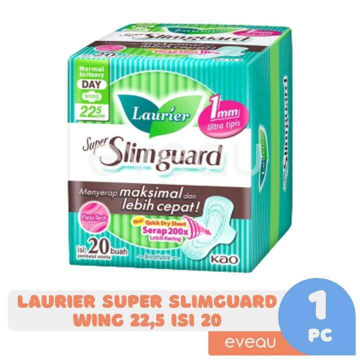 Laurier Super Slimguard 22,5 cm 20s Wing Pembalut Wanita Ultra Tipis ...