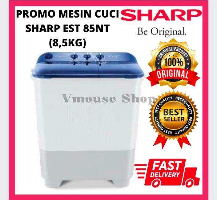 MESIN CUCI SHARP EST 85NT - MESIN CUCI 2 TABUNG SHARP 8.5KG - MESIN ...