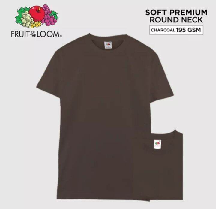 FRUIT OF THE LOOM CHARCOAL Original SOFT PREMIUM ROUND NECK | Lazada PH