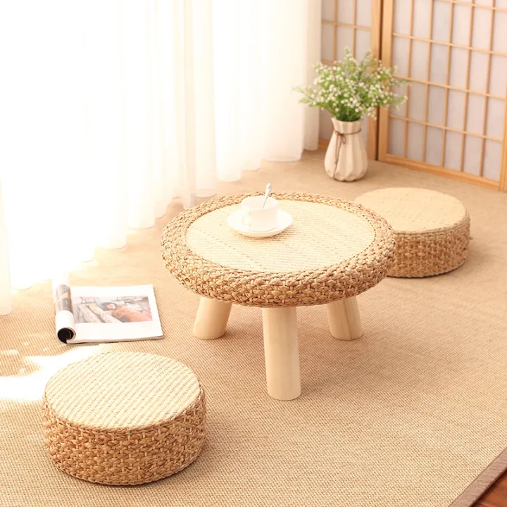 Bay Window Small Tea Table Japanese Creative Rattan Solid Wood Tea ...