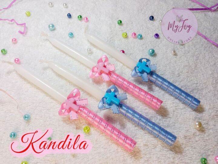 MyJoy Candles with cross for Baptismal, Christening or Debut / Kandila ...