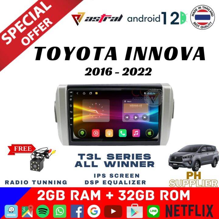 TOYOTA INNOVA 2GB + 32GB T3 SERIES ASTRAL ANDROID HEAD UNIT 2016 2017 ...