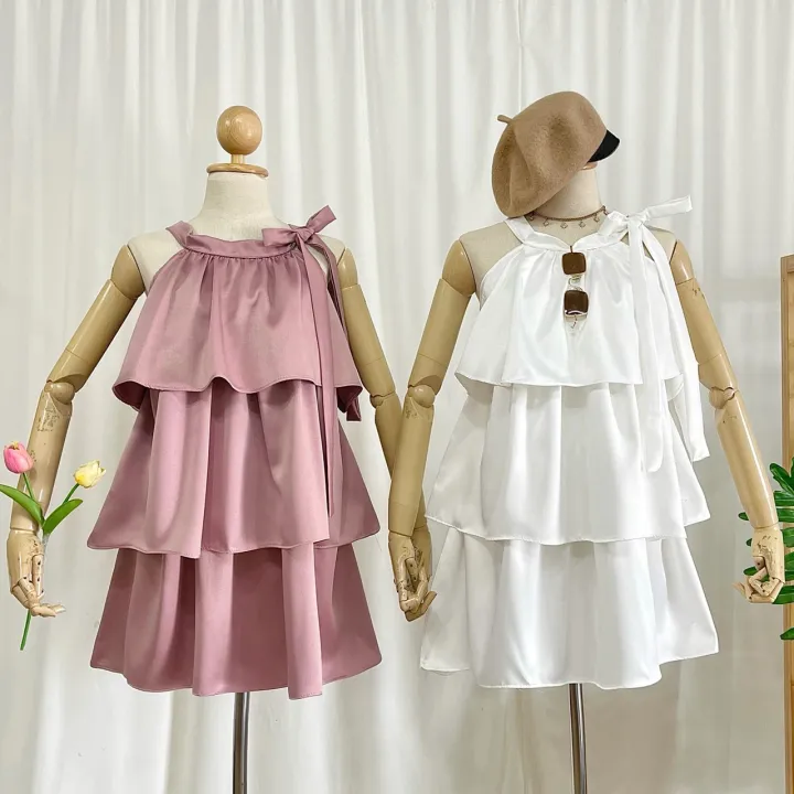 DD91 เดรสออกงาน เดรสขนมชั้น | Lazada.co.th